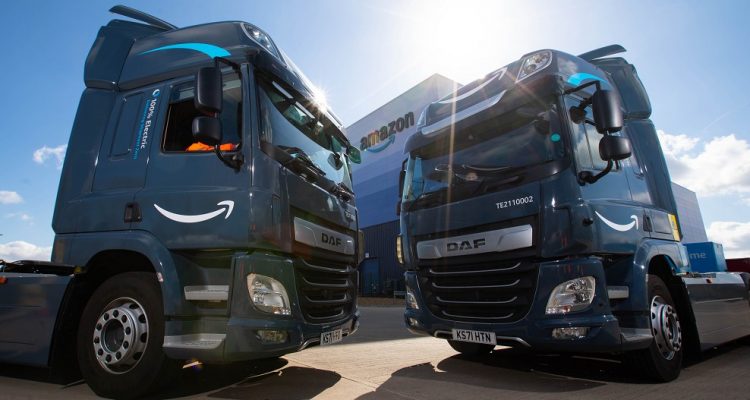 Amazon unveils first-ever fully electric heavy goods vehicles in its UK ...
